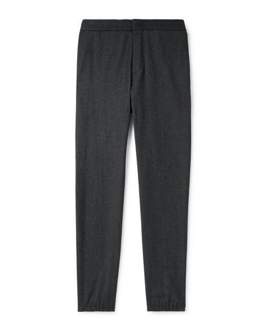 ZEGNA Tapered Wool Trousers in Black for Men | Lyst