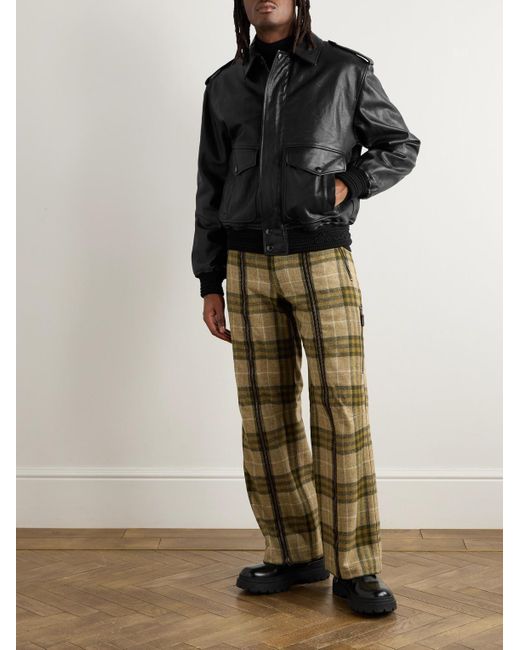 Burberry Schott Leather Jacket in Black for Men | Lyst UK