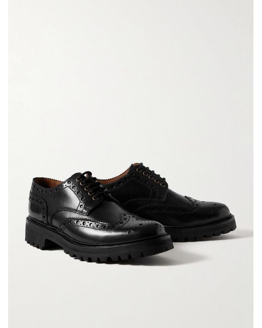 Grenson Archie Leather Brogues in Black for Men | Lyst UK