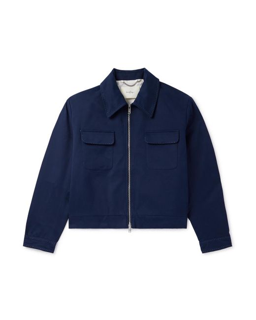 Second Layer Herman Embroidered Cotton-Twill Jacket in Blue for Men | Lyst