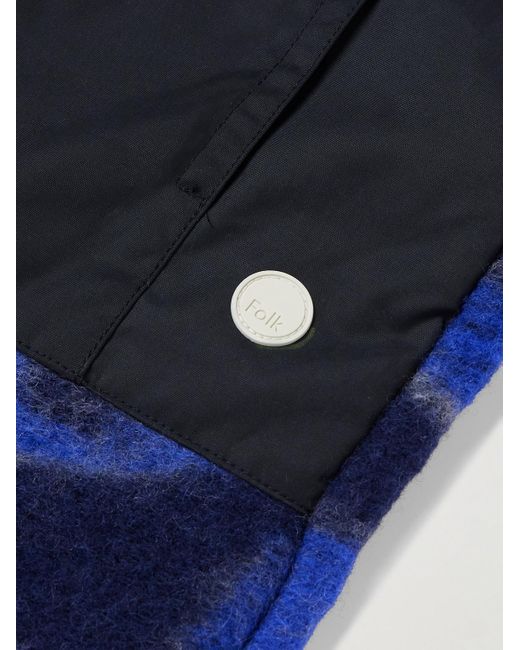 Folk Signal Shell-trimmed Printed Wool-blend Fleece Jacket in Blue for ...