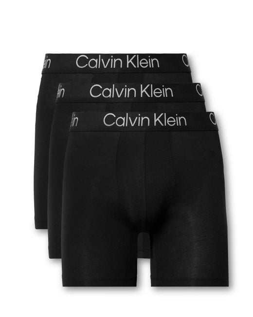 Calvin Klein Ultra Soft Modern Three-pack Stretch-modal Boxer Briefs in ...