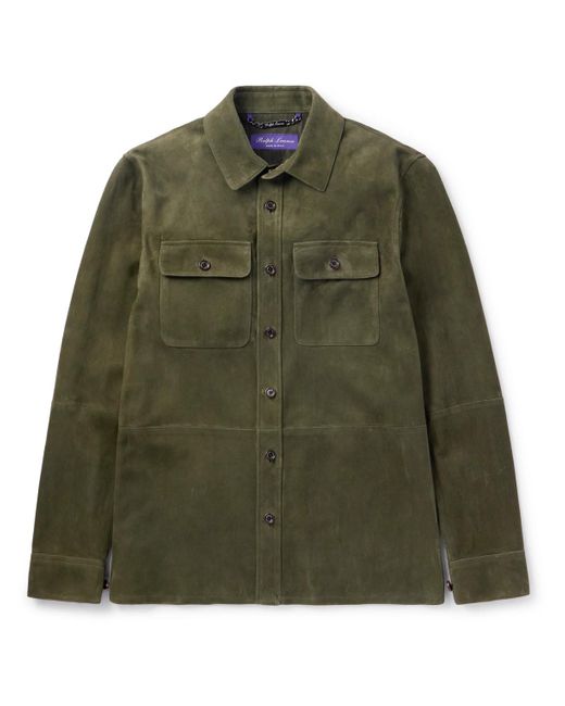 Ralph Lauren Calloway Suede Overshirt in Green for Men | Lyst