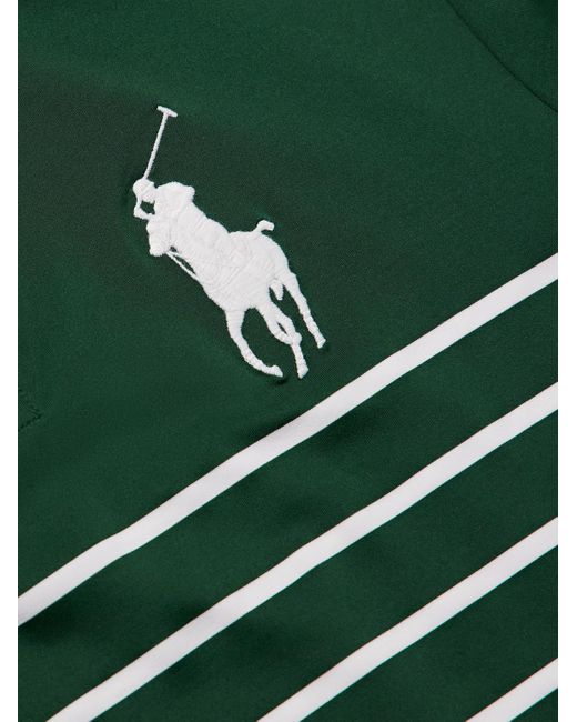 Polo Ralph Lauren Wimbledon Ballperson Logo-Embroidered Appliquéd Stretch-Jersey Polo Shirt in ...