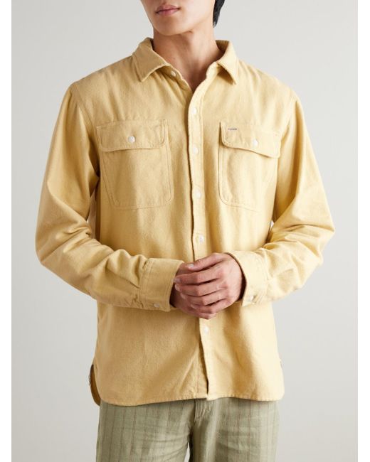 RRL Grayson Cotton-Flannel Shirt in Natural for Men | Lyst UK