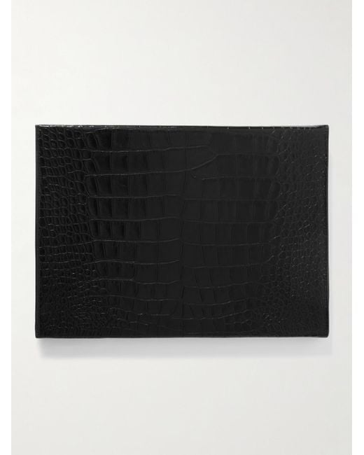 Tom Ford Croc-effect Patent-leather Document Holder in Black for Men ...