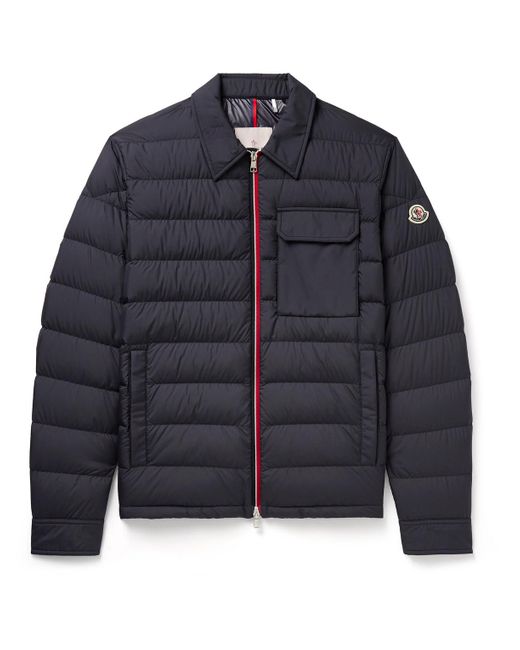 Moncler Fazzon Logo-appliquéd Quilted Shell Down Jacket in Blue for Men ...