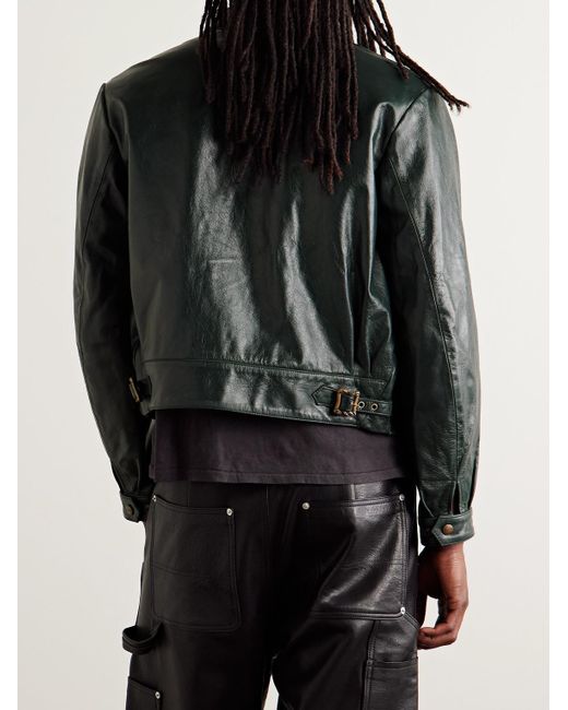 Enfants Riches Deprimes Scorpio Rising Cropped Textured-Leather Jacket ...