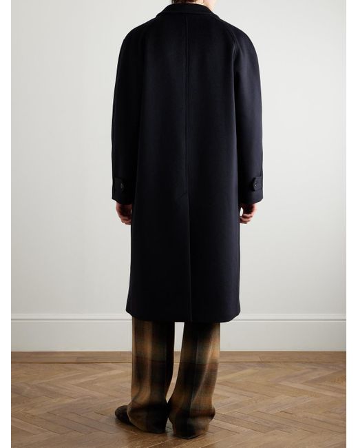 Celine Wool-Felt Coat in Blue for Men | Lyst UK
