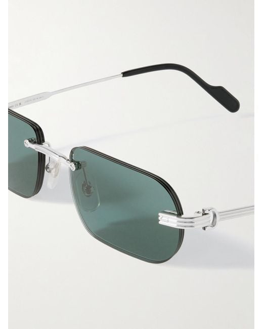 Cartier Première De Cartier Square-Frame Rimless Acetate And-Tone ...