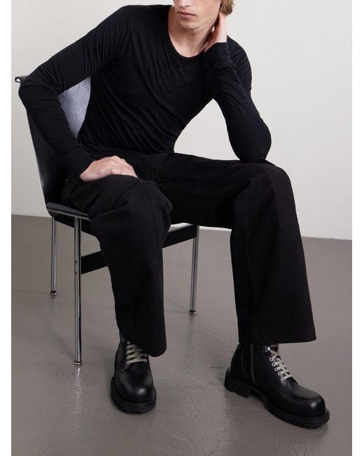 Rick Owens Army Gabe Leather Boots in Black for Men | Lyst UK