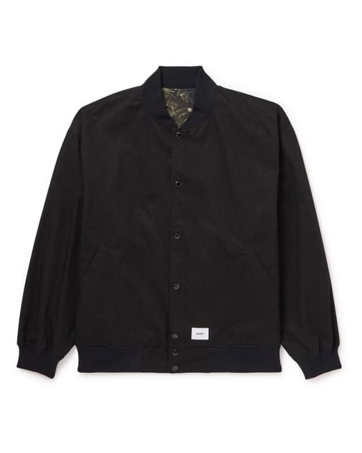 WTAPS Reversible Logo-embroidered Twill Bomber Jacket in Black for Men | Lyst