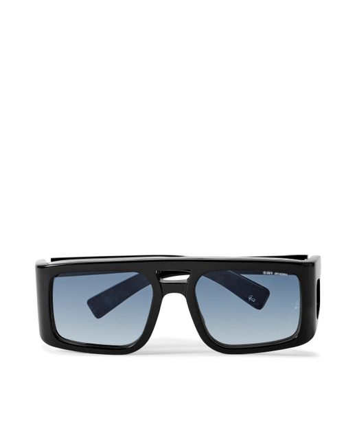 Jacques Marie Mage Decade Collection Windsor Square-Frame Acetate And-Tone Sunglasses in Blue ...