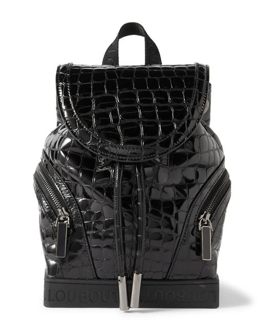 Christian Louboutin Explorafunk Small Croc-effect Patent-leather ...