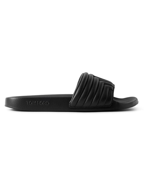 Tom Ford Harris Quilted Leather Slides in Black for Men | Lyst