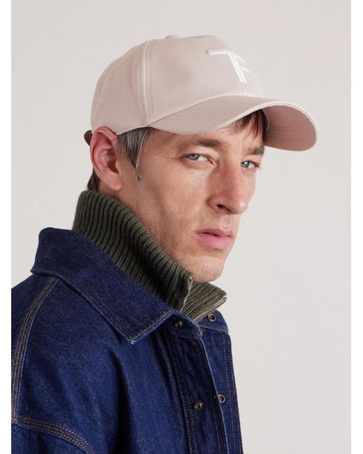 Tom Ford Leather-trimmed Logo-embroidered Cotton-twill Baseball Cap in ...