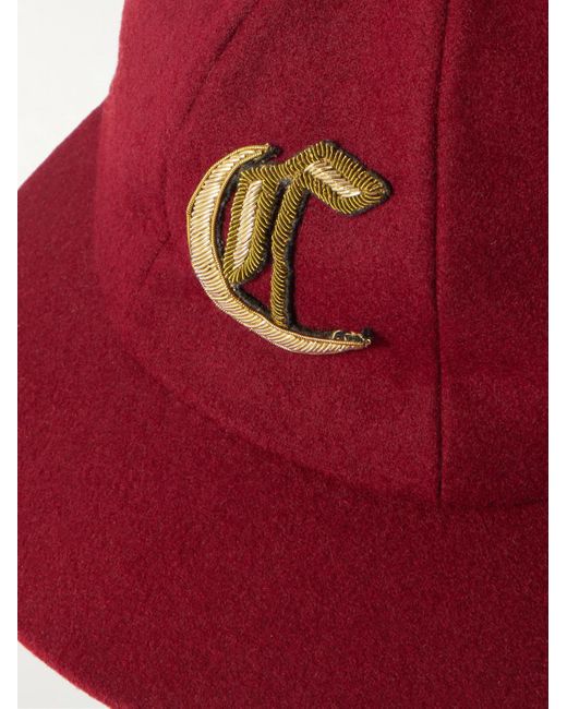 Celine Logo-Embellished Wool-Flannel Baseball Cap in Red for Men | Lyst UK