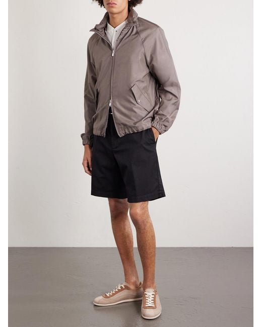 Brunello Cucinelli Silk-blend Bomber Jacket in Brown for Men | Lyst UK