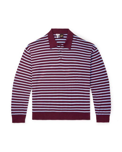 Loewe Paula's Ibiza Striped Cotton-Blend Polo Shirt in Red for Men | Lyst