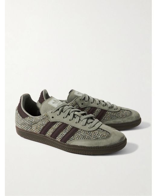 adidas Originals Samba Og Nubuck-trimmed Tweed Sneakers in Green for ...