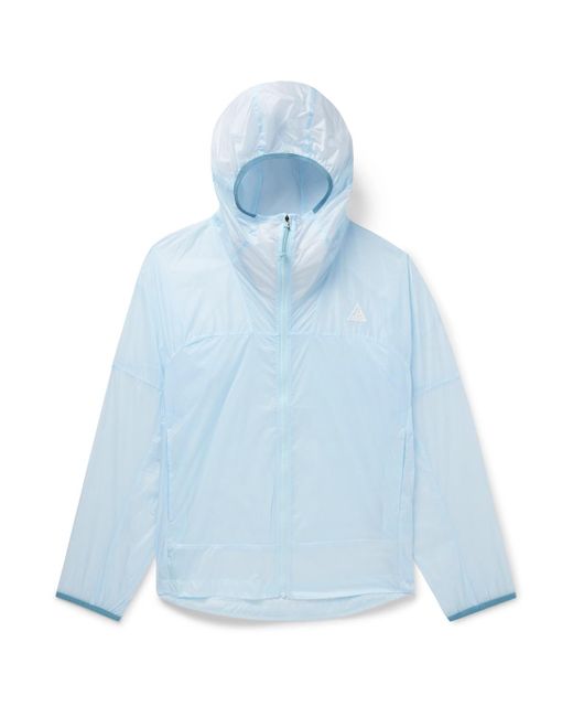 Nike Acg Cinder Cone Logo-embroidered Nylon Hooded Jacket in Blue for ...