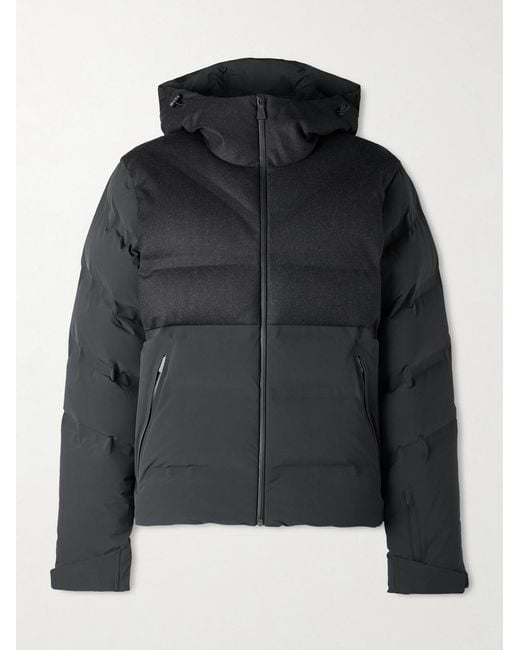 Aztech Mountain Wool-Blend Trimmed Shell Down Jacket in Black for Men ...