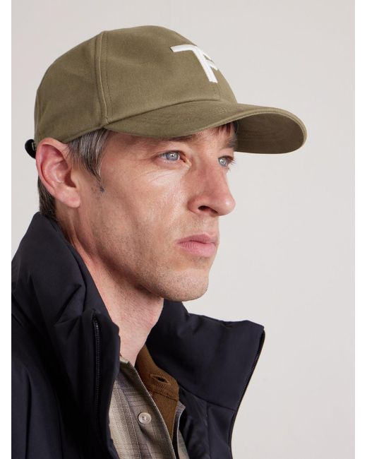 Tom Ford Leather-trimmed Logo-embroidered Cotton-twill Baseball Cap in ...