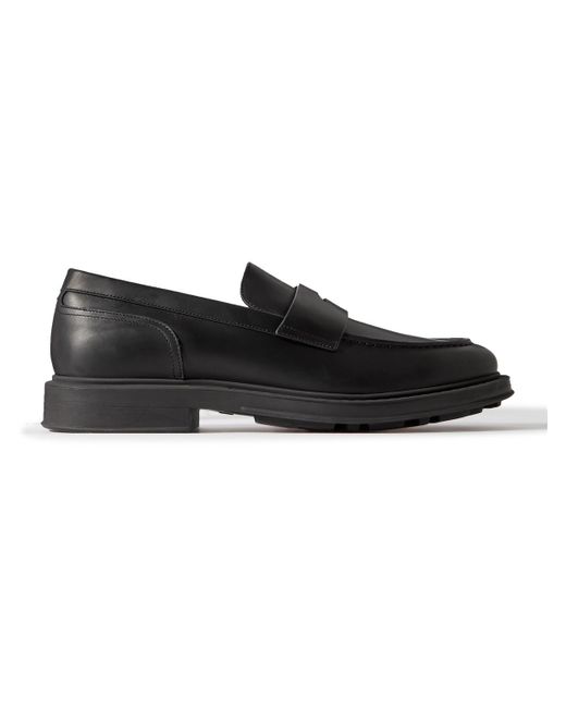 Loro Piana Travis Leather Penny Loafers in Black for Men | Lyst