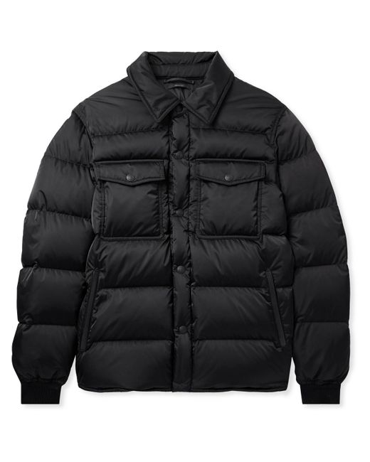 Tom Ford Leather-Trimmed Quilted Padded Shell Down Jacket in Black for ...