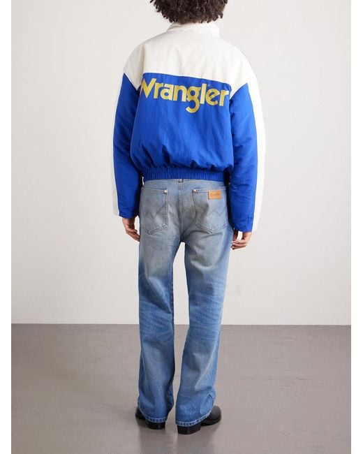 CHERRY LA Wrangler Logo-print Shell Bomber Jacket in Blue for Men | Lyst UK