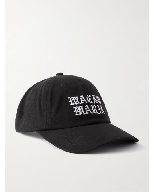 Wacko Maria Logo-embroidered Cotton-twill Baseball Cap in Black for Men ...