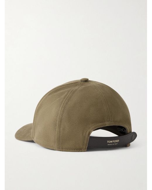 Tom Ford Leather-trimmed Logo-embroidered Cotton-twill Baseball Cap in ...