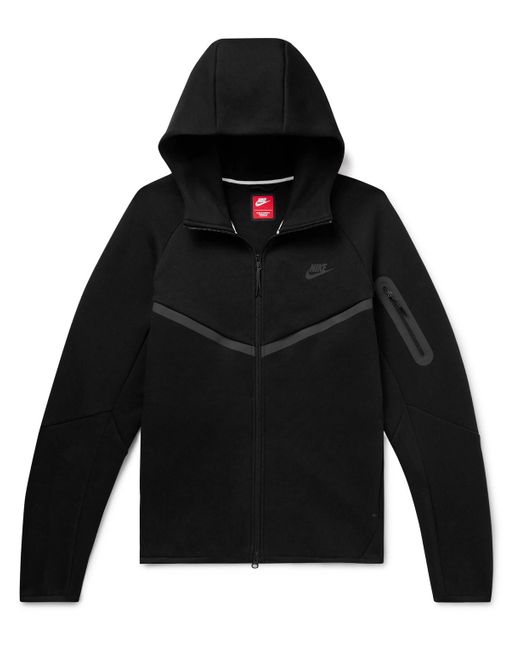 Nike Windrunner Cotton-Blend Tech Fleece Zip-Up Hoodie in Black for Men | Lyst