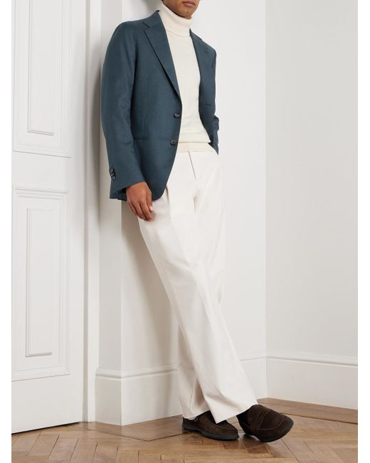 De Petrillo Napoli Wool And Silk-blend Twill Suit Jacket in Blue for ...