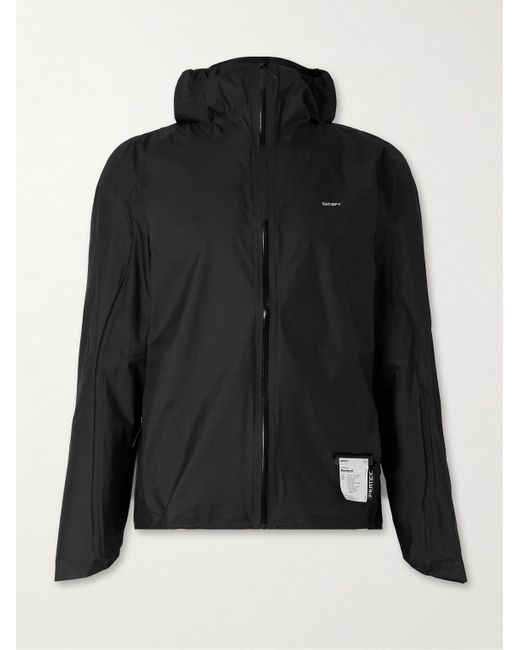 Satisfy Rain Fly Logo-Print Pertex Shield Air Ripstop Hooded Jacket in ...