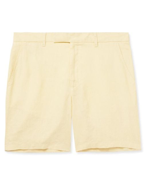 MR P. Straight-Leg Linen Shorts in Natural for Men | Lyst