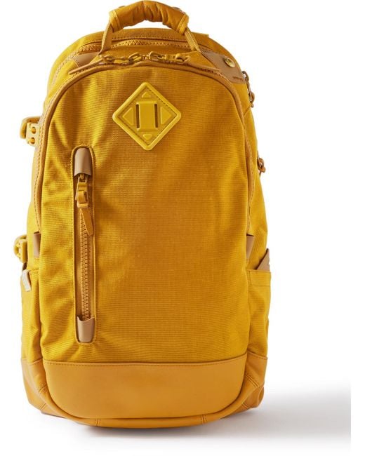 Visvim 20L Leather-Trimmed Cordura Backpack in Yellow for Men | Lyst