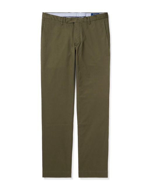 Polo Ralph Lauren Slim-Fit Straight-Leg Stretch-Cotton Twill Trousers in Green for Men | Lyst