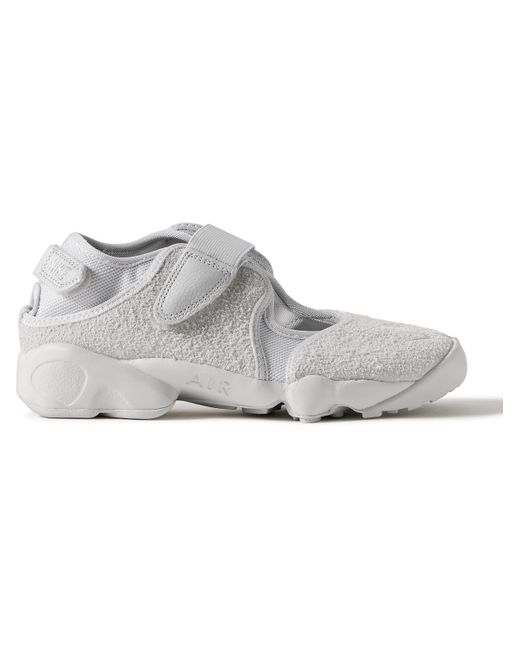 Nike Air Rift Split-Toe Brushed-Suede And Mesh Sneakers in Gray for Men ...