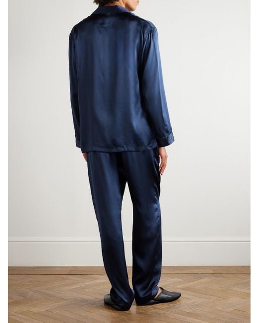 Rubinacci Silk-Satin Pyjama Set in Blue for Men | Lyst UK