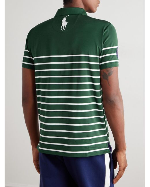 Polo Ralph Lauren Wimbledon Ballperson Logo-Embroidered Appliquéd Stretch-Jersey Polo Shirt in ...