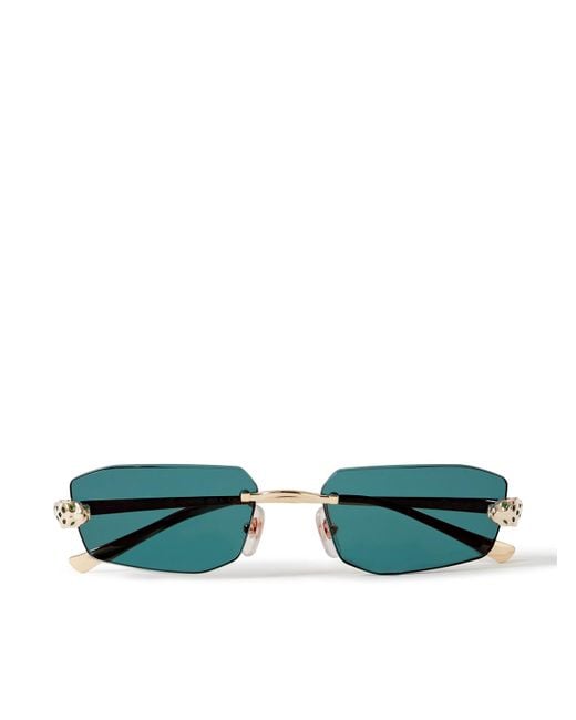 Cartier Panthère De Cartier Rimless Rectangle-Frame-Tone Sunglasses in ...