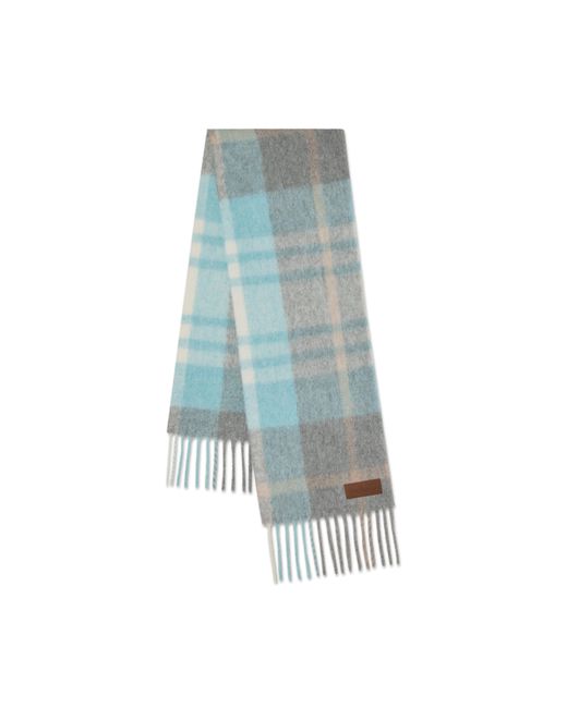 Mulberry Oversized Check Textured Scarf-Light in Blue | Lyst UK