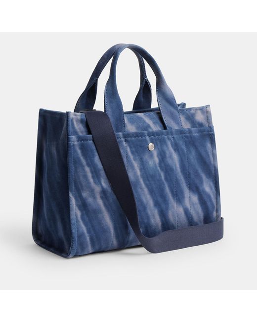 COACH Tie Dye Cargo Cotton-canvas Tote in Blue | Lyst