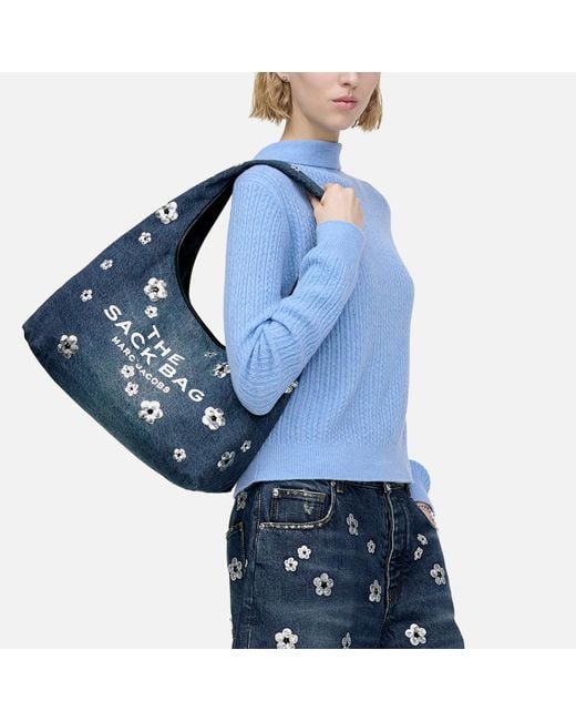 Marc Jacobs The Sequin Daisy Denim Sack Bag in Blue | Lyst