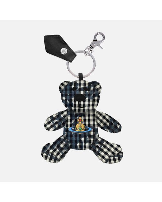 Vivienne Westwood Teddy Bear Cotton-gingham Keyring in Black | Lyst