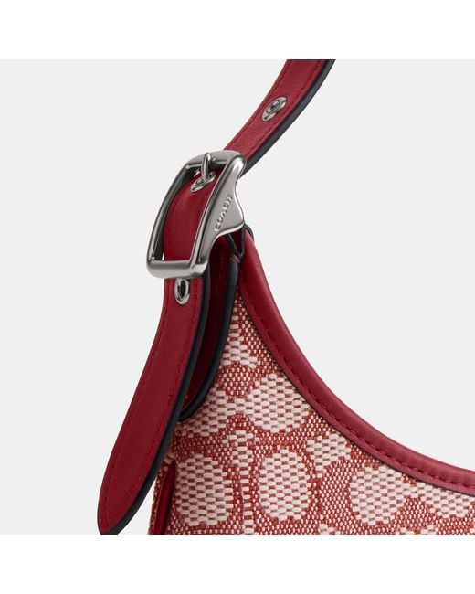 COACH Hamptons Jacquard Hobo Bag in Red | Lyst