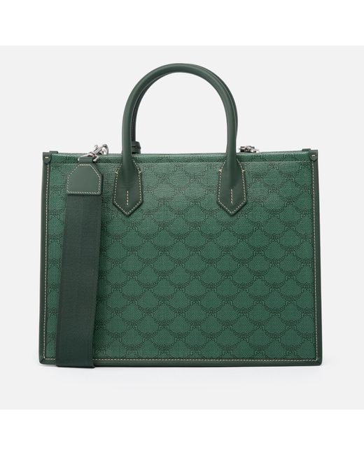MCM Himmel Canvas-coated Leather Medium Tote Bag in Green | Lyst