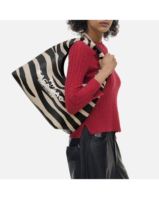 Marc Jacobs The Zebra Leather Sack Bag in Black | Lyst