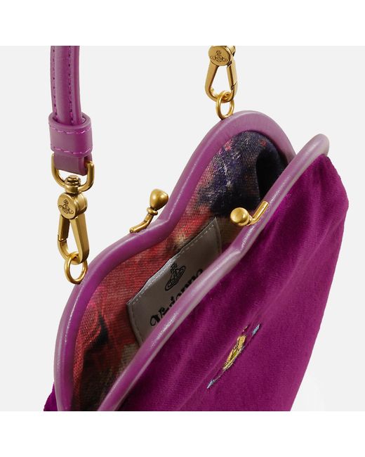 Vivienne Westwood Belle Heart Frame Velvet Purse in Purple | Lyst